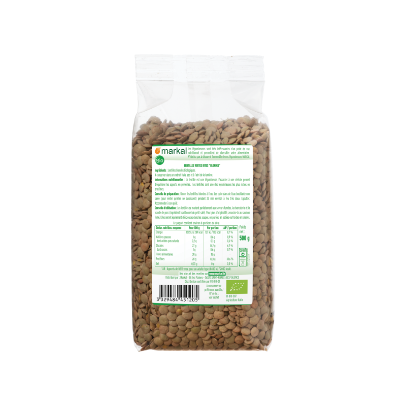 Lentilles Blondes Bio, (6x500g), Vrac BIO, Markal