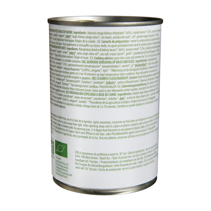 Chili con carne BIO, 1 conserve de 420g, vrac BIO, Markal, Luce